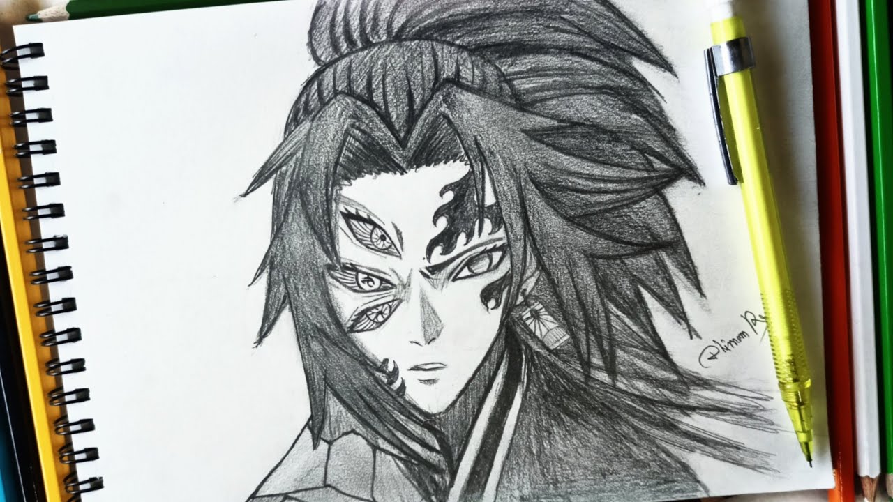 Kokushibo Demon Slayer Character How To to draw only pencil ...