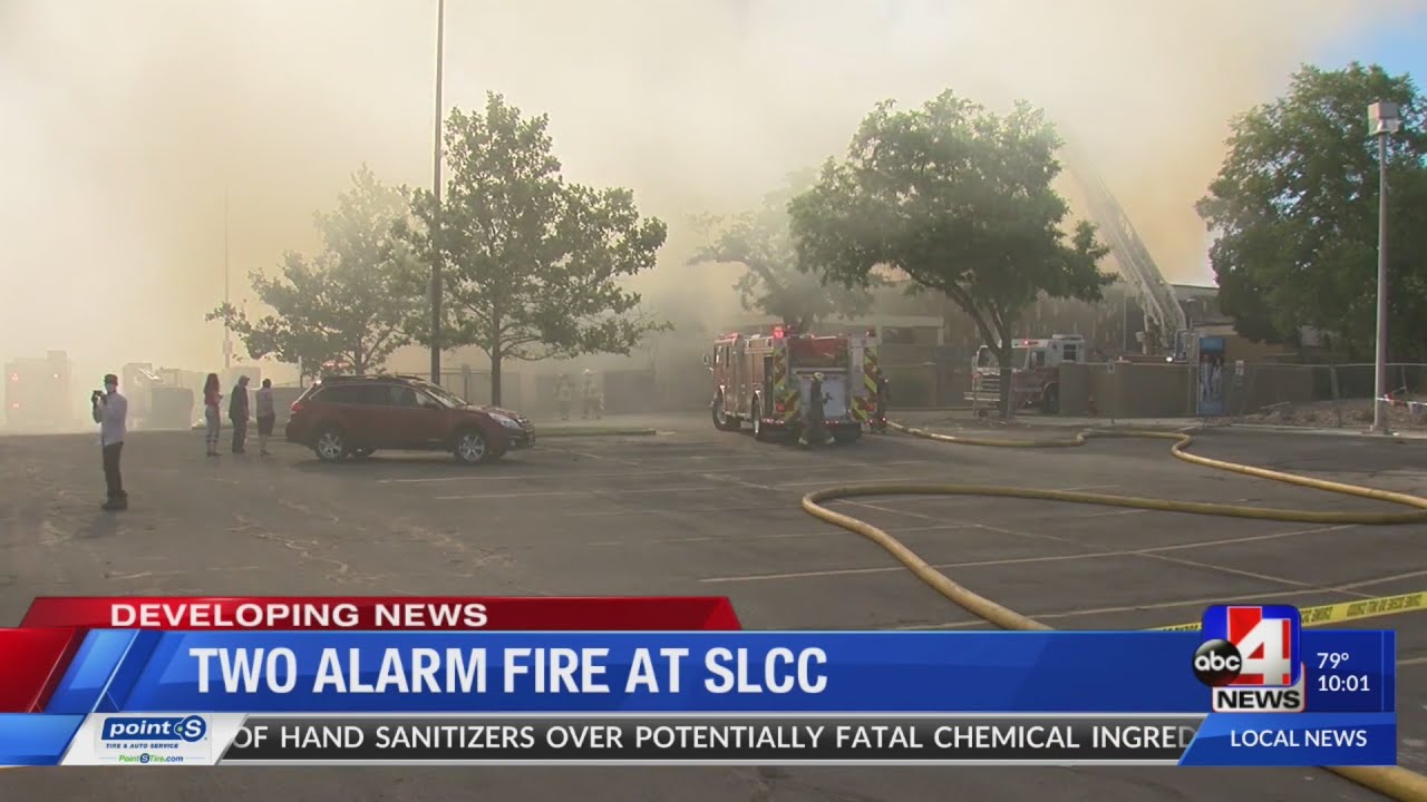 Fire rips through vacant building at Salt Lake Community College - YouTube