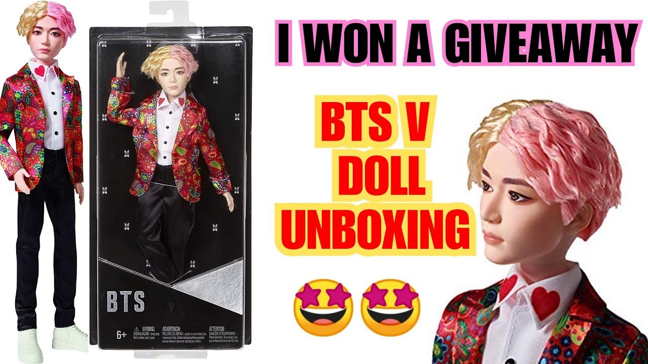 I WON A GIVEAWAY - BTS V DOLL UNBOXING - YouTube
