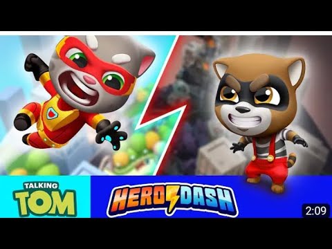 Talking Tom Hero Dash New Update vs Tom Gold Run | Talking Tom vs Hero Tom - YouTube