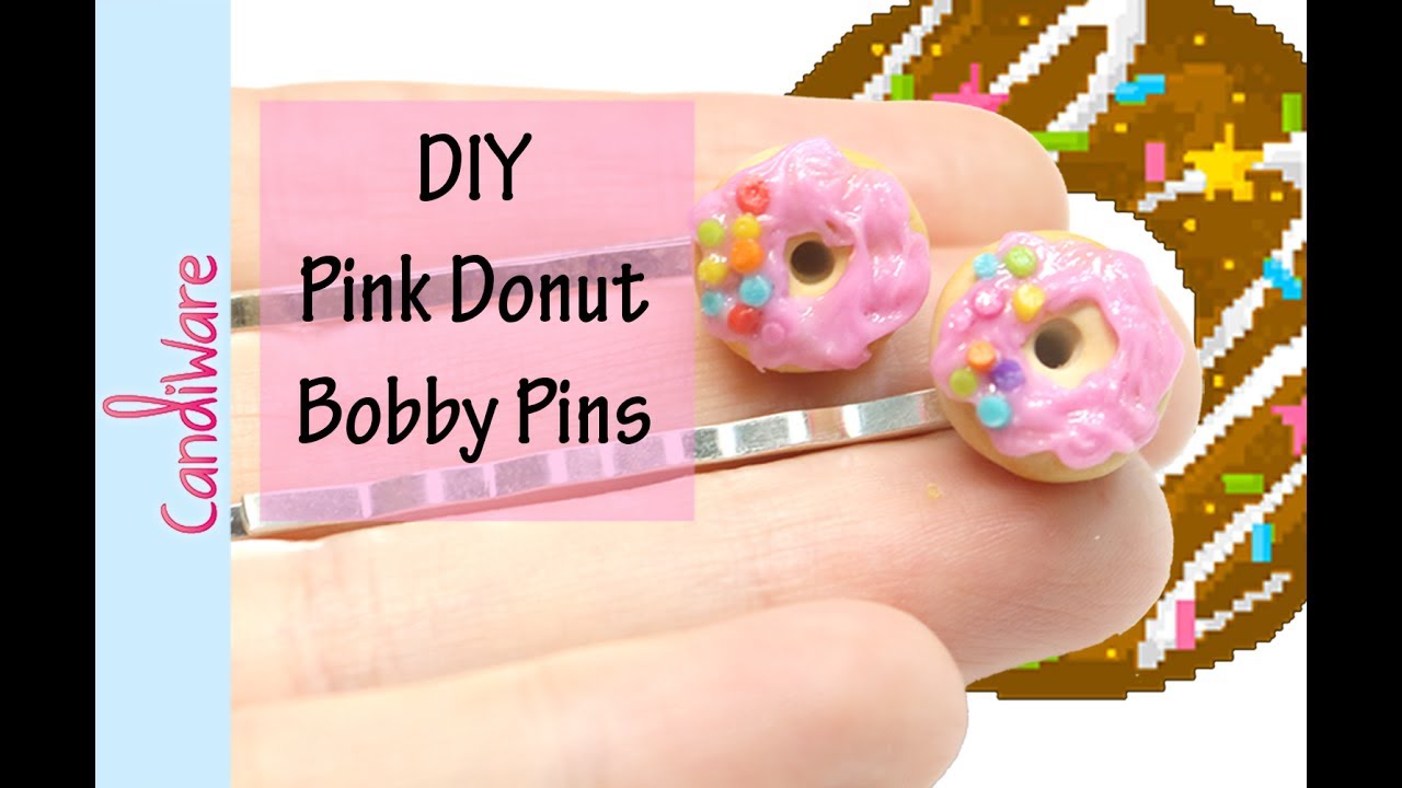 Tutorial: DIY Pink Donut Bobby Pins - FIMO, Polymer Clay - YouTube