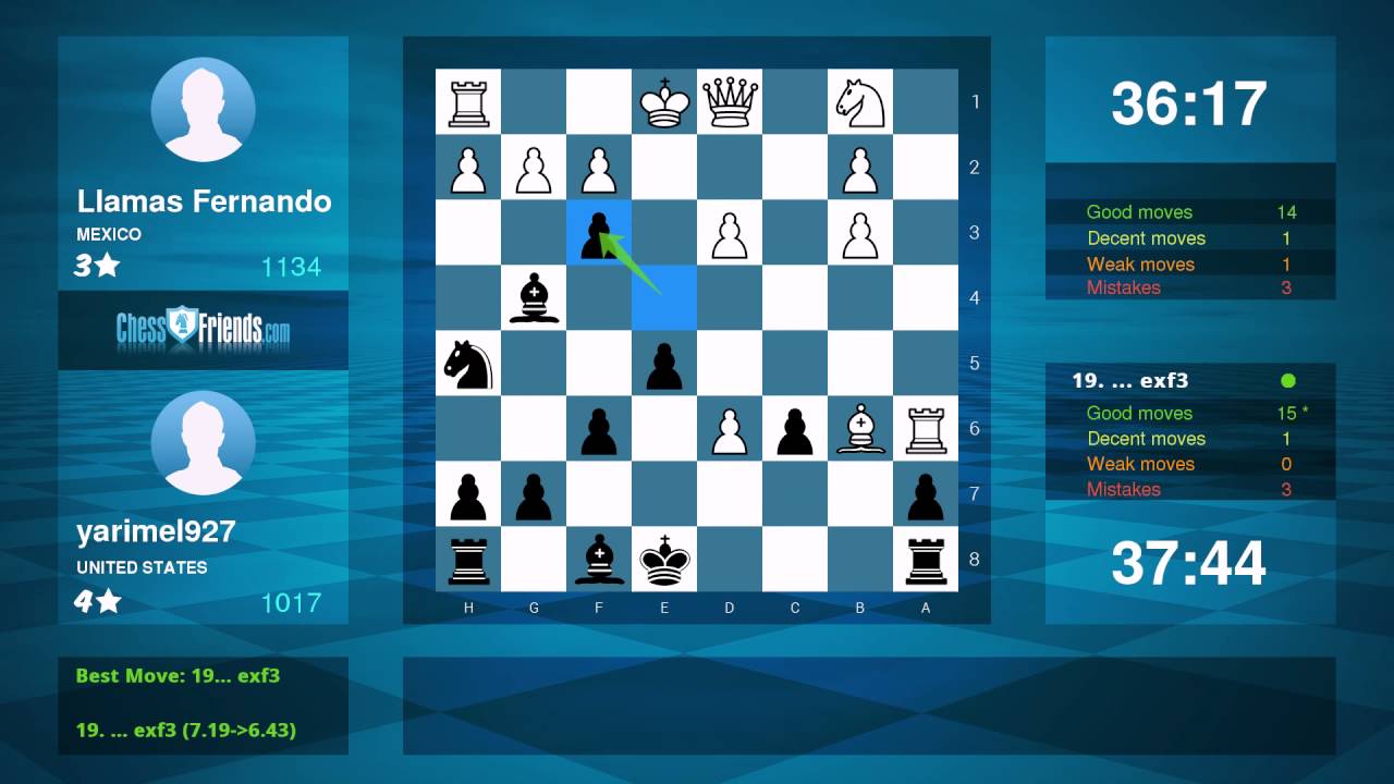 Chess Game Analysis: Llamas Fernando - yarimel927 : 1-0 (By ...