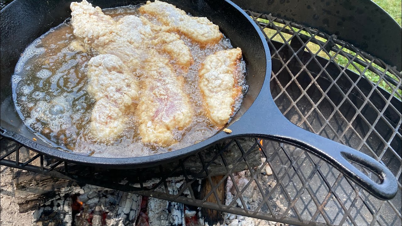 Frying Chicken Over Fire - YouTube