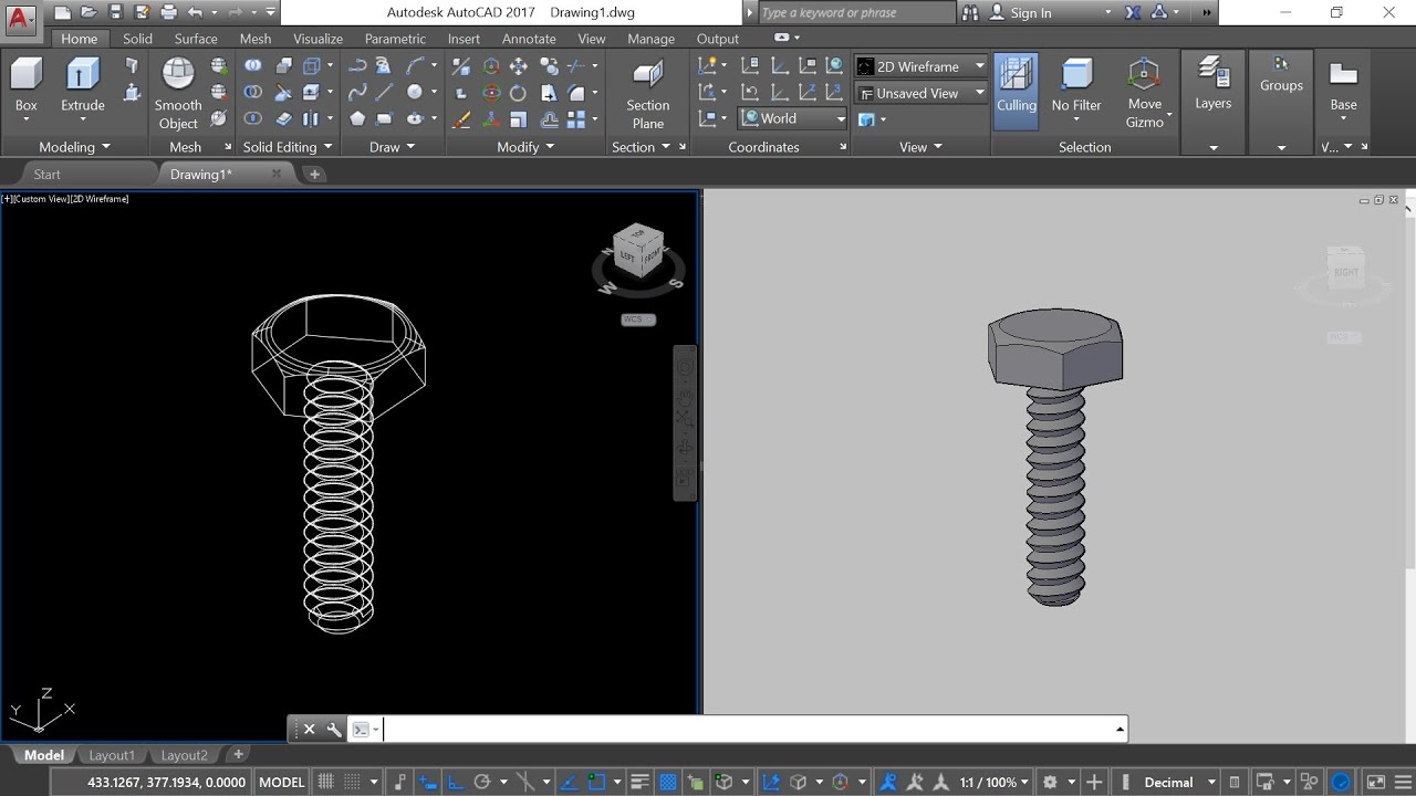 MEMBUAT BAUT 3D AUTO CAD 2017 - YouTube