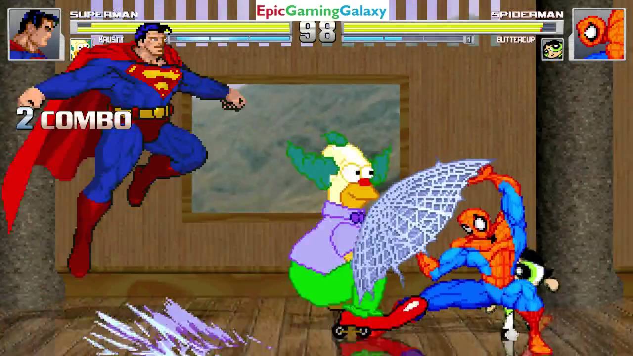 Spider-Man & Buttercup The Powerpuff Girl VS Superman & Krusty The ...
