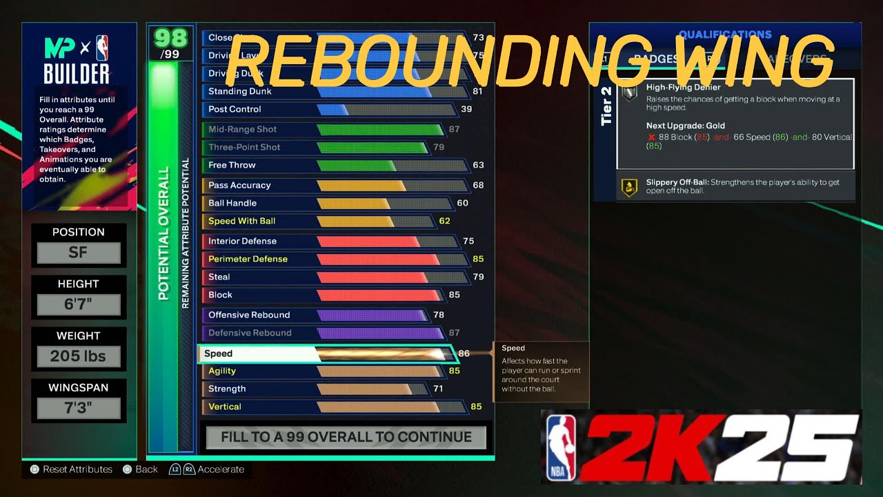 BEST VERSATILE ENFORCER AKA REBOUNDING WING BUILD IN NBA2K25(INSANE ...