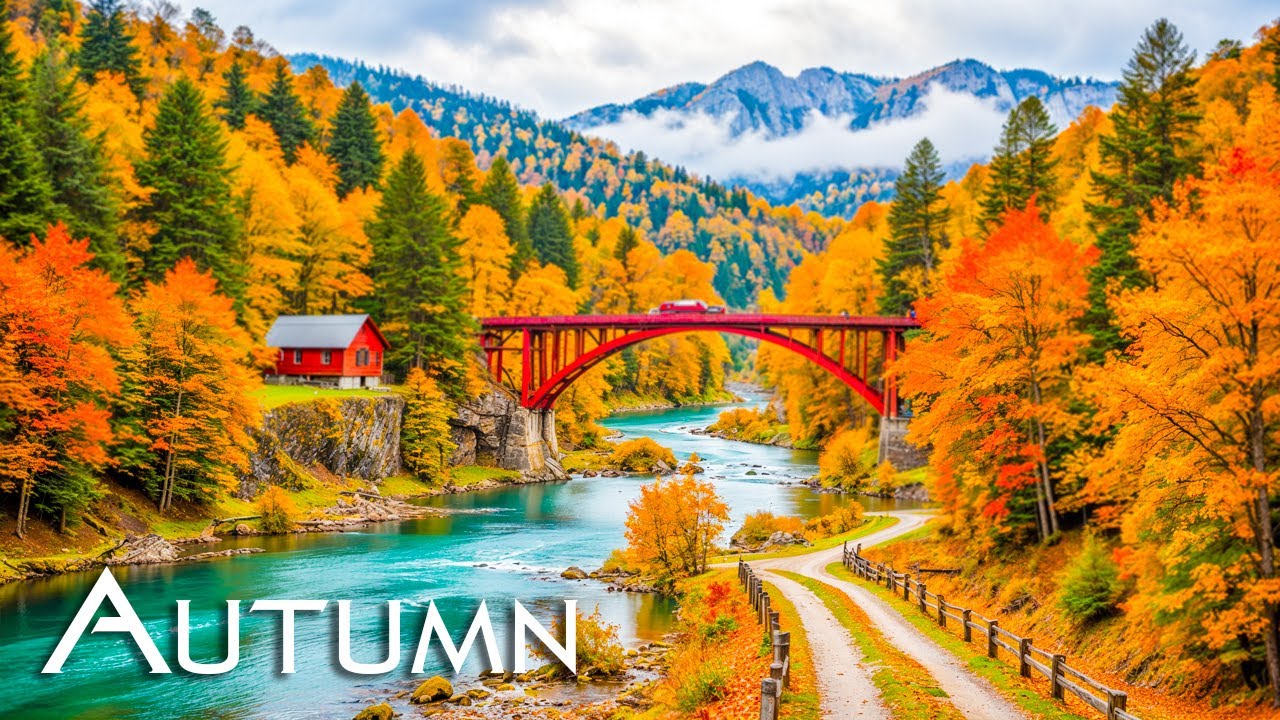Autumn 4k🍁Enchanting Autumn Forests with Beautiful Piano Music🍁Autumn ...