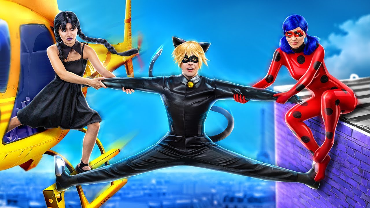 Miraculous Ladybug et Chat Noir dans la Vraie Vie! Mercredi Addams a ...