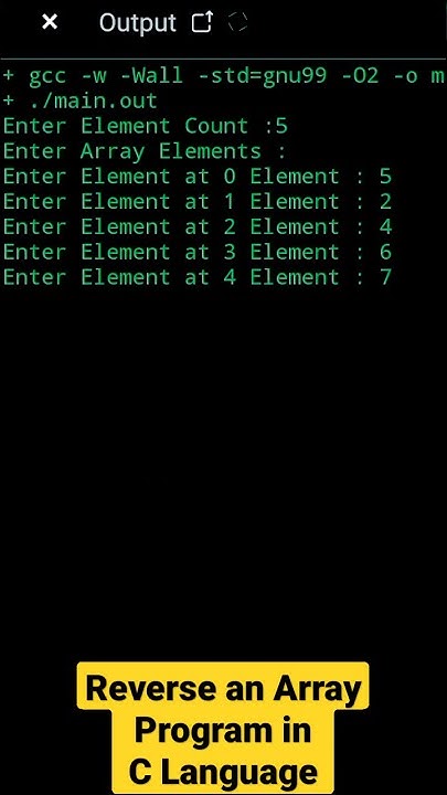 Reverse An Array Program In C Language Youtube