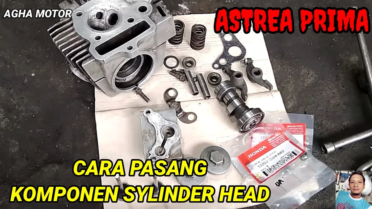 cara pasang komponen sylinder head astrea prima - YouTube