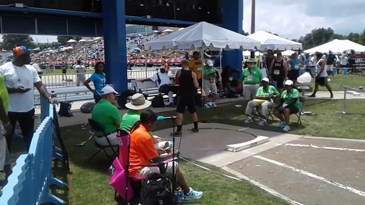 Alex throwing shot put at New Balance Nationals in NC - YouTube