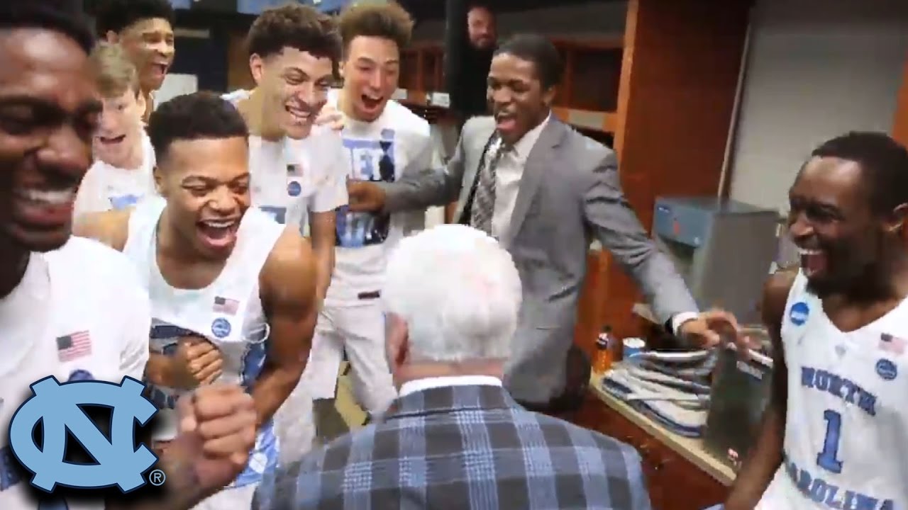 UNC Locker Room Celebration | Tar Heels Advance To Sweet 16 - YouTube