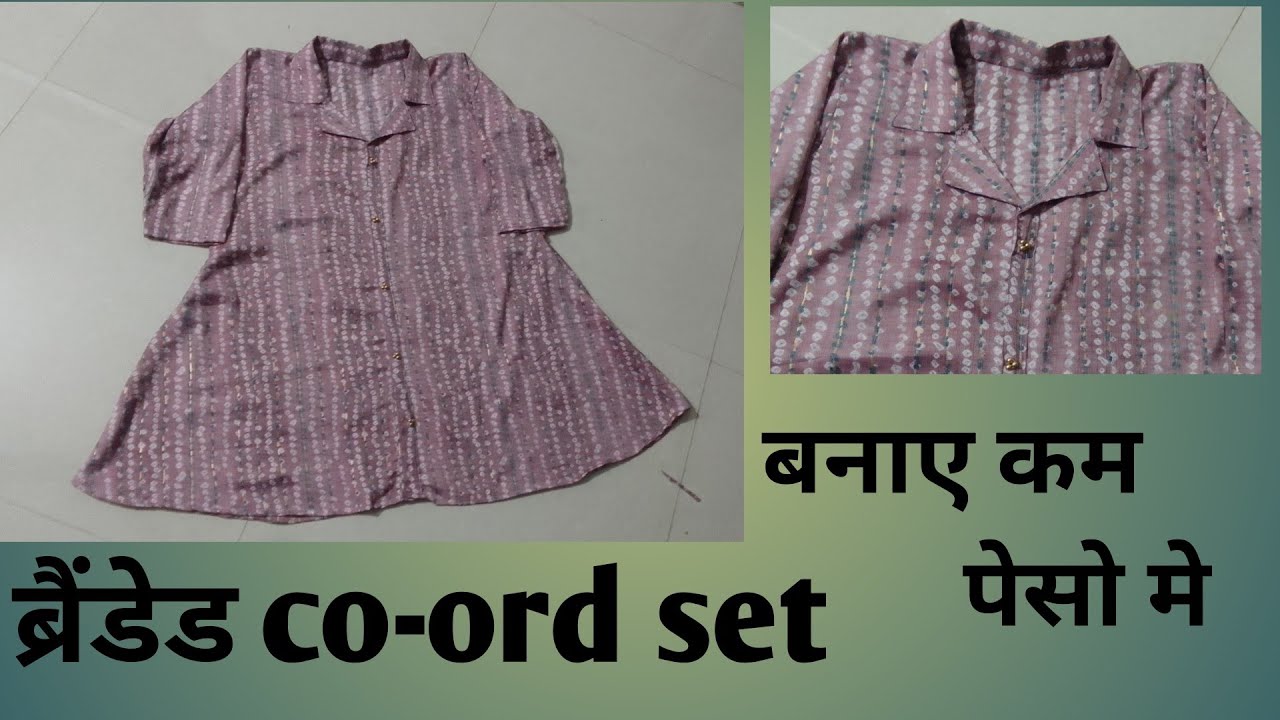 co-ord set design, co-ord set cutting and stitching, coat coller co-ord ...
