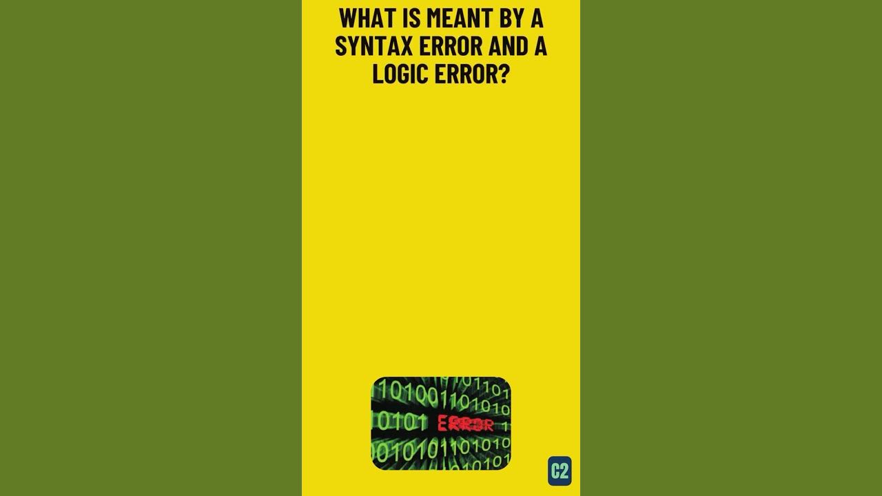 Syntax And Logic Errors Gcsecomputerscience Algorithms Programming
