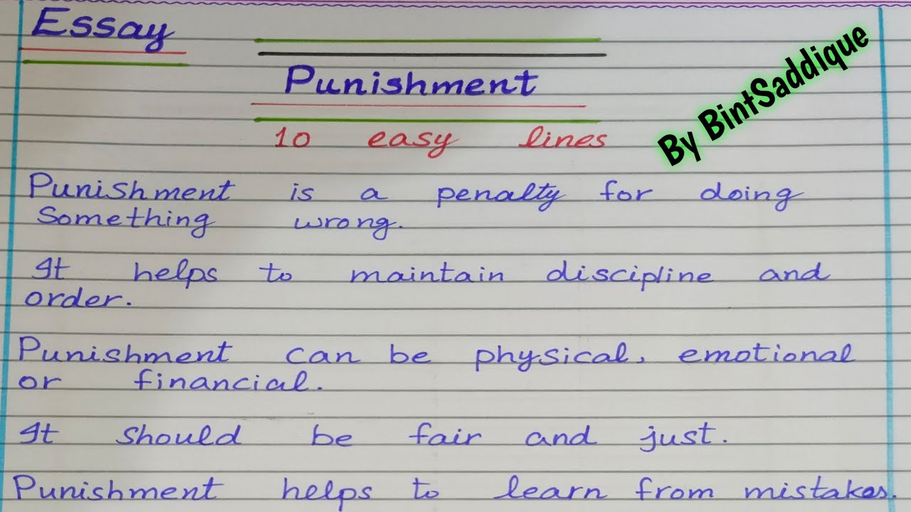 Punishment Essay | 10 Lines Essay On Punishment |Easy Essay In English ...