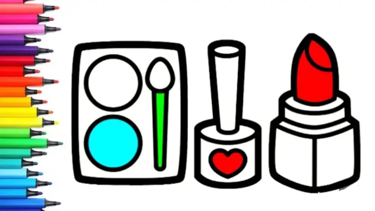 Easy makeup kit drawing for kids|Drawing|Easy drawing for kids - YouTube