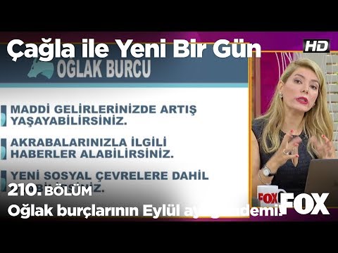 Oğlak burçlarının Eylül ayı gündemi! Çağla ile Yeni Bir Gün 210. Bölüm