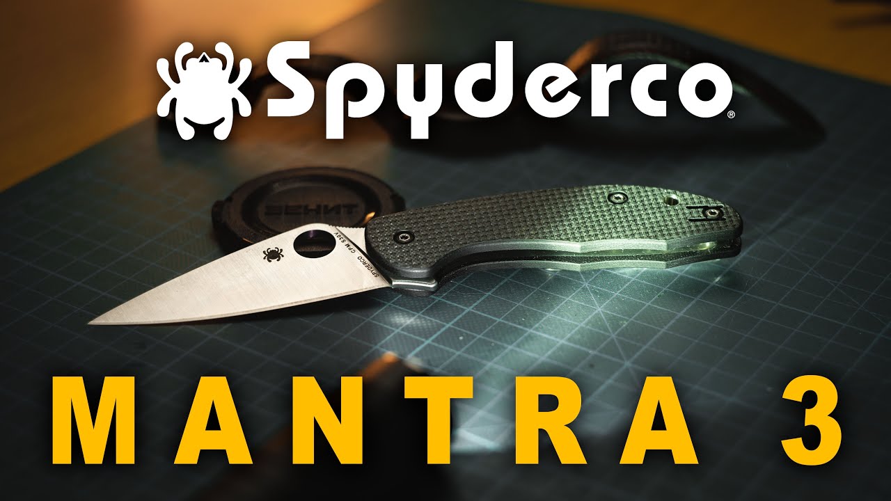 Луксозен сгъваем нож за Салам - Spyderco Mantra 3 - YouTube