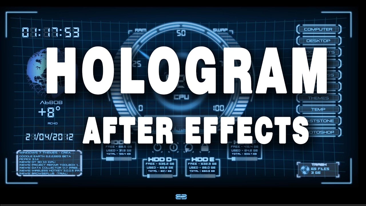 hologram jarvis after effects | |tracking in after effects - YouTube