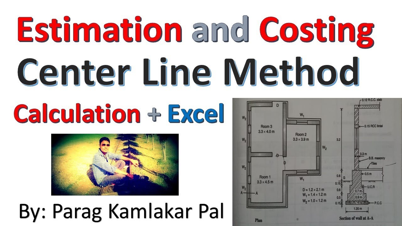 Center Line Method | With Excel | Estimation and Costing | In HINDI ...