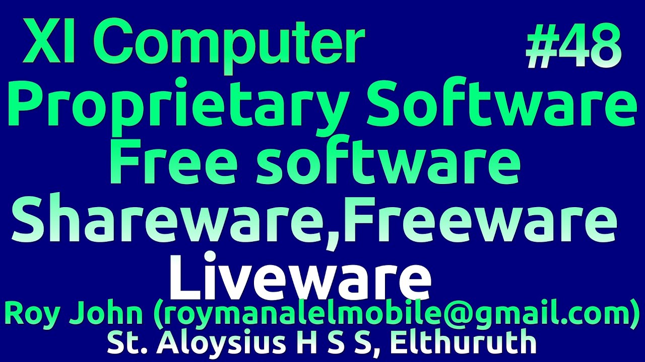 Free vs Proprietary, freeware,shareware, liveware - Part 16 unit 3 +1 ...