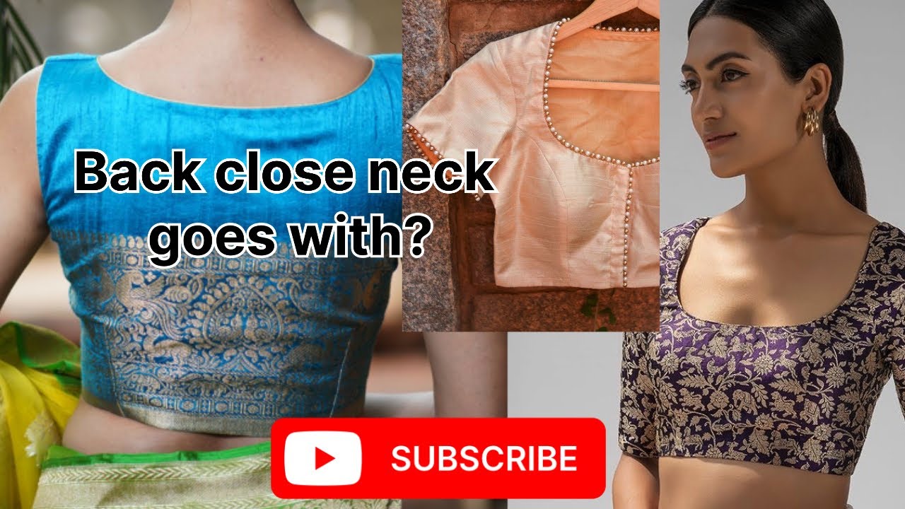 Back close or boat neck with front patterns |#latest #designer # ...