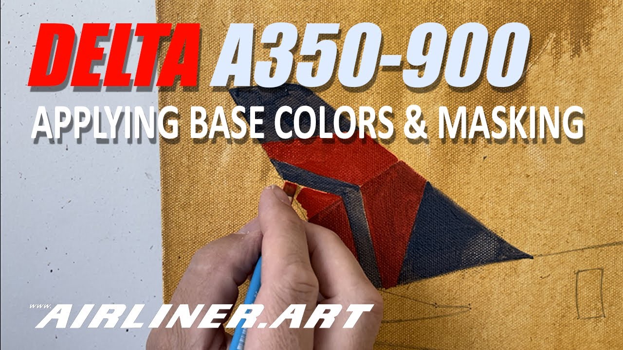 Delta Airlines Airbus A350 oil on canvas painting - Part - YouTube