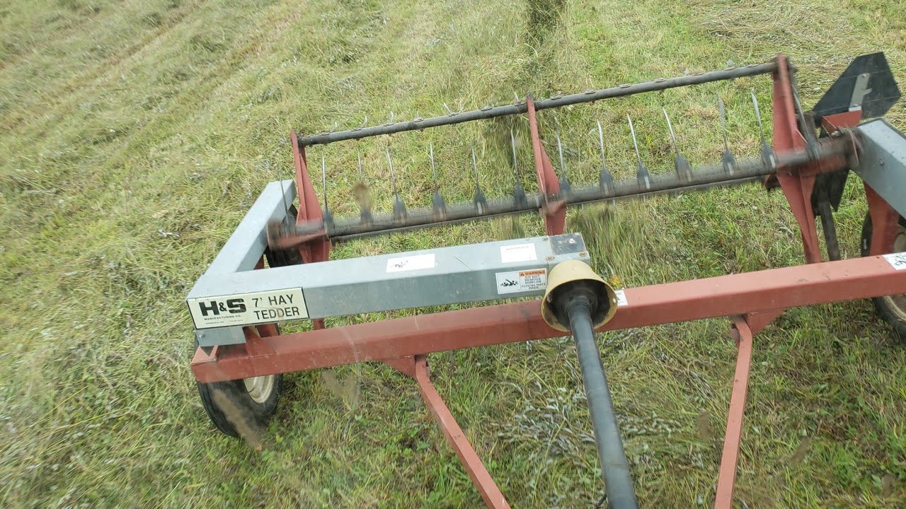Tedding Hay and Broke the V- Rake - YouTube