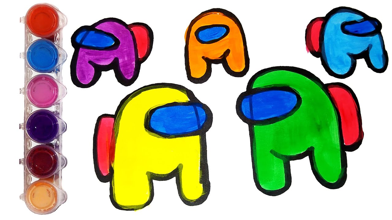 How to draw AMONG US Game Characters for kids | Drawing for Kids ...