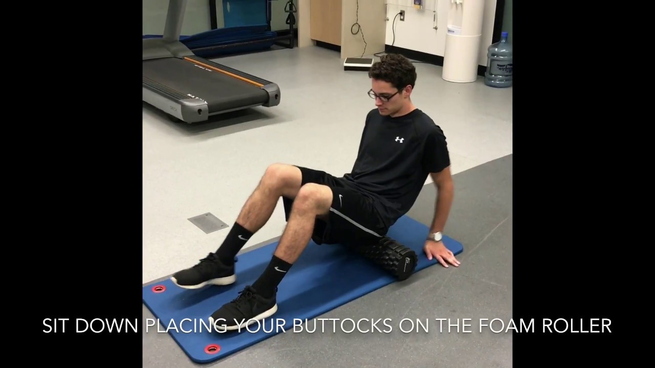 Glute Stretch With Foam Roller - YouTube