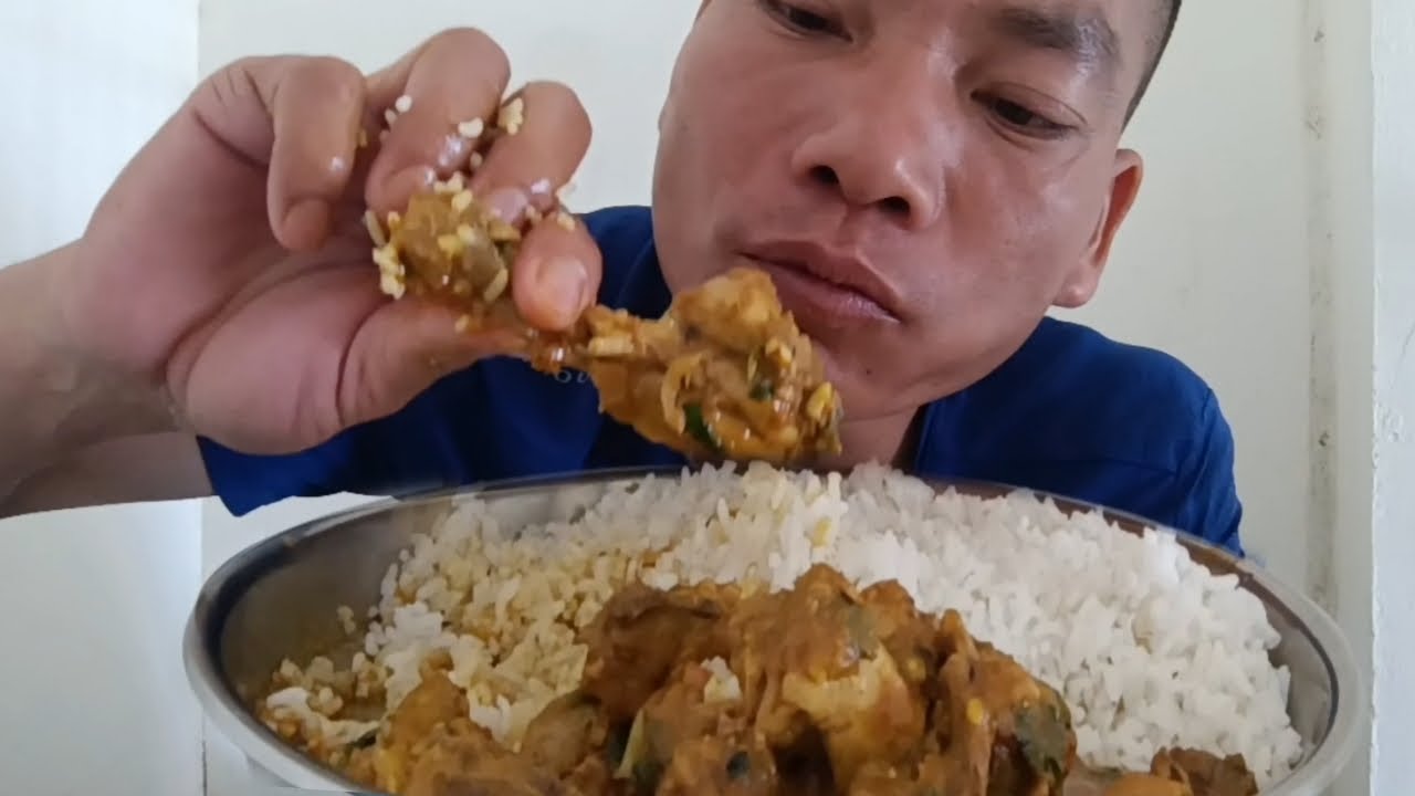 ASMR Indian Chicken Curry Masala || Country Chicken Recipe Eating With ...