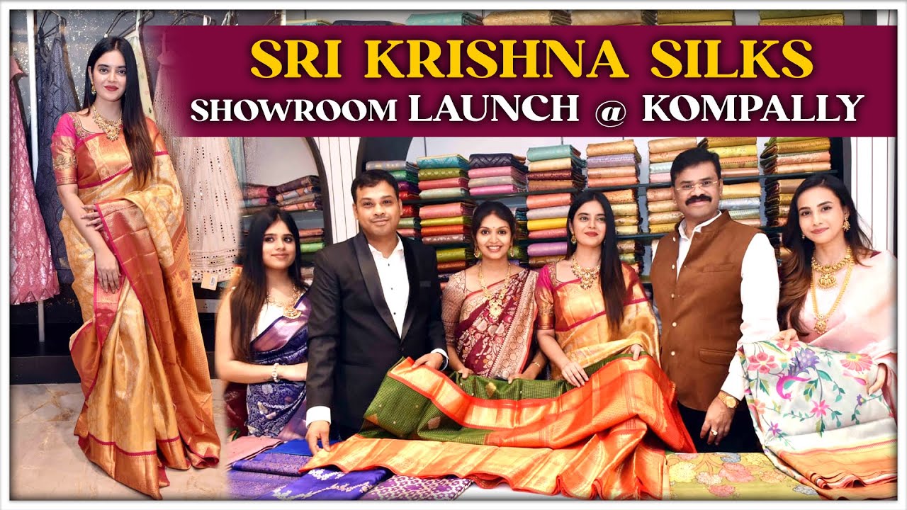 Sri Krishna Silks Store At kompally | Best Quality Designer Sarees | Hybiz tv - YouTube
