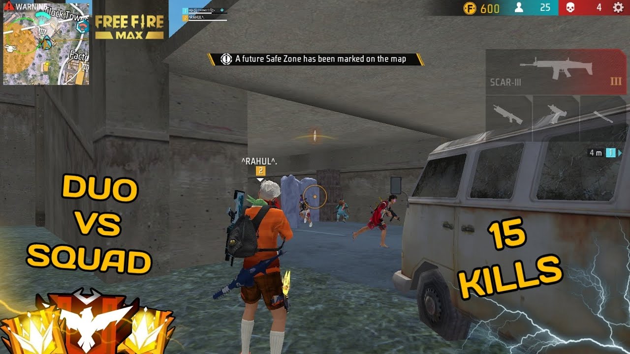 FREE FIRE MAX || DUO VS SQUAD || #15kills #watch - YouTube