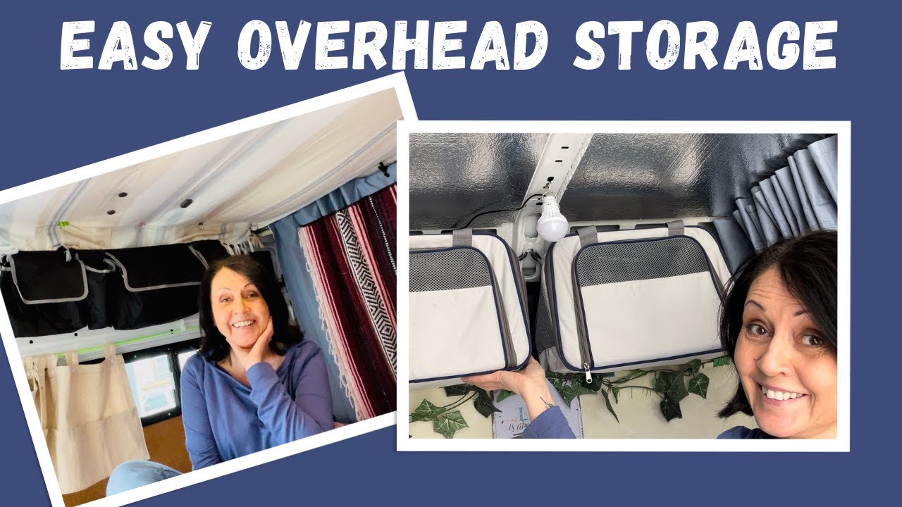 Easy & Inexpensive Overhead Storage Ideas For Your Van Build - YouTube