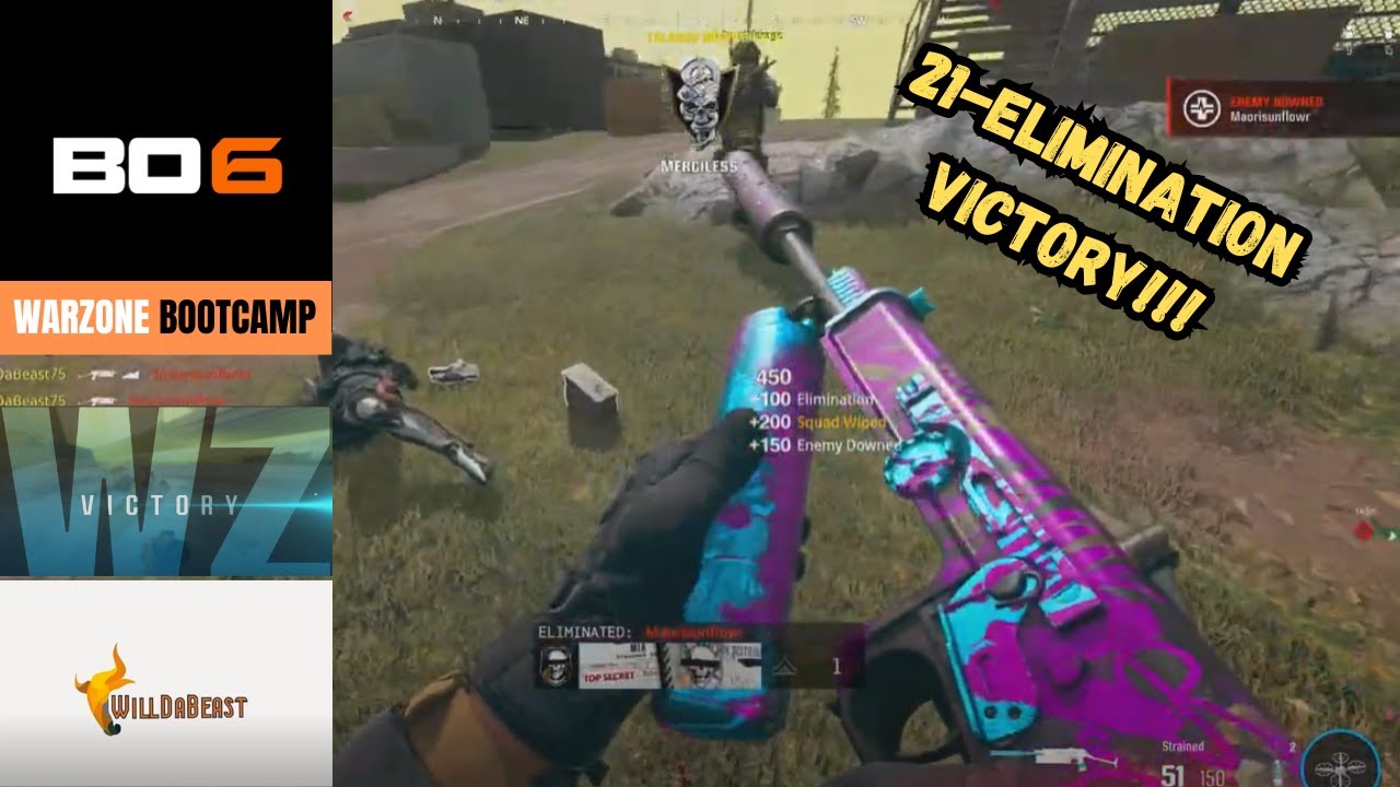 Call Of Duty BO6 - WARZONE BOOTCAMP (No Commentary) (21-ELIMINATION WIN) - YouTube