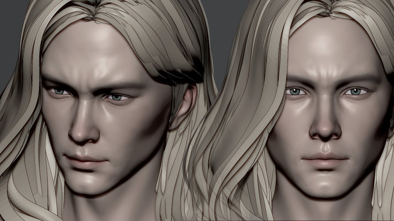 3D 실사 남자 얼굴 제작 #2 - Realistic 3D face work in Zbrush - YouTube