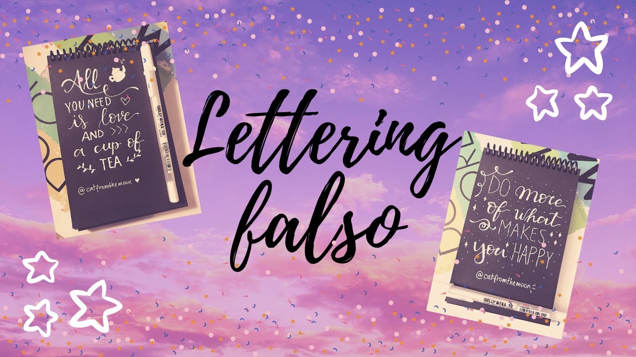 Practicando TÉCNICA de FALSO LETTERING | CATFROMTHEMOON - YouTube