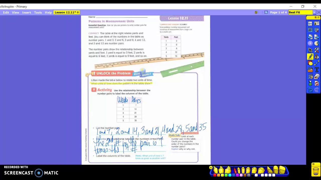 4th Grade Math Lesson 12.11 - YouTube