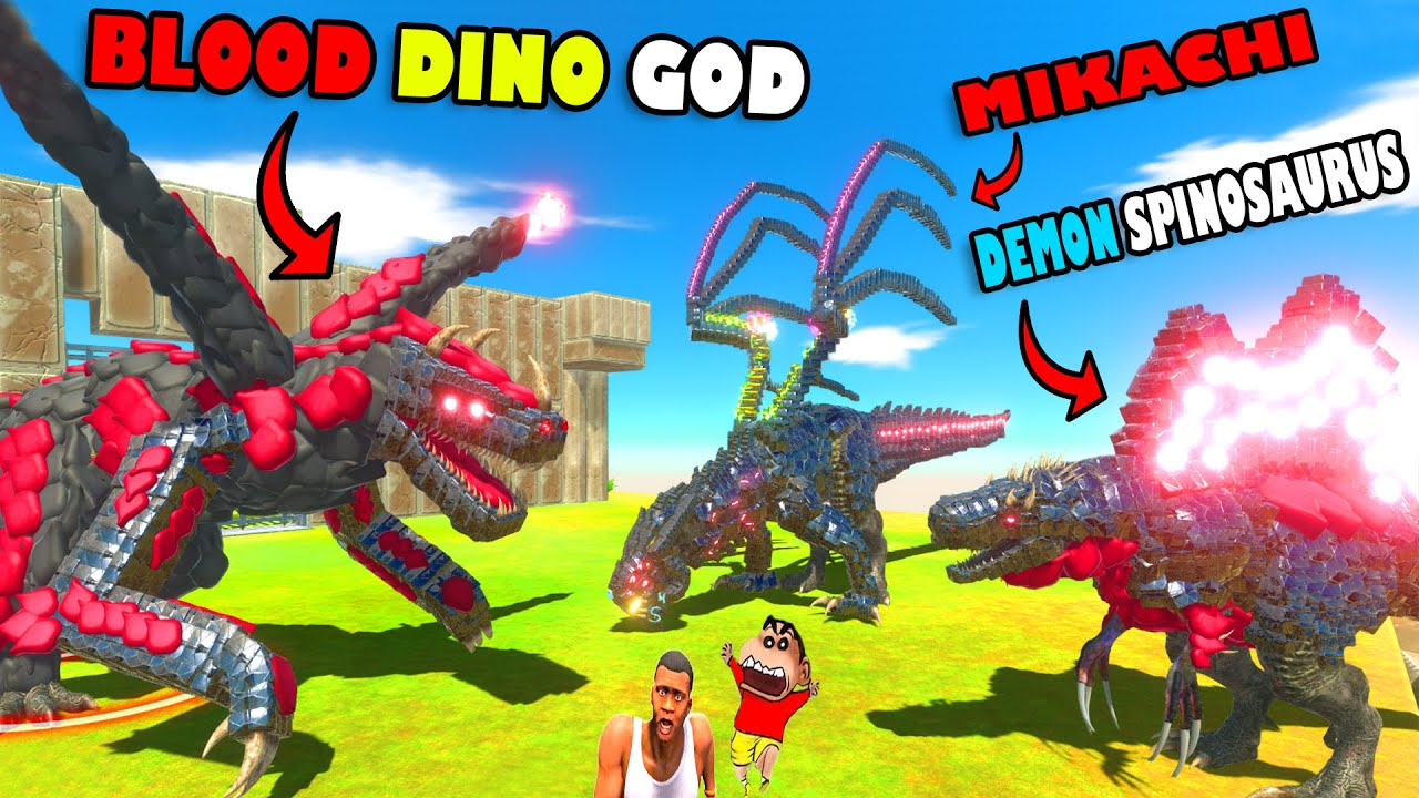 UNDEFEATED BLOOD DINO GOD vs MIKACHI, DEMON SPINOSAURUS & DEMON T-REX ...