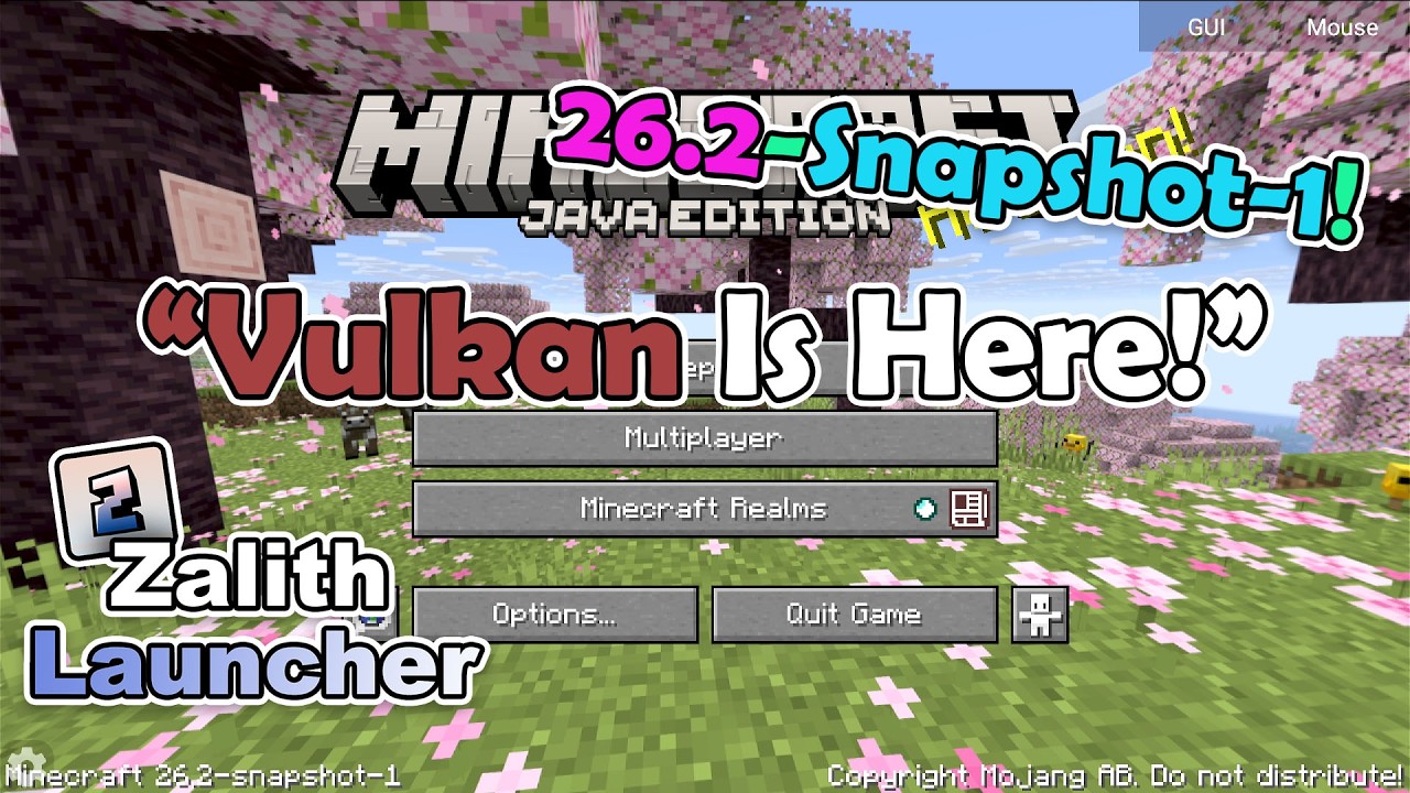 Vulkan Minecraft | Zalith Launcher | 26.2 Snapshot - YouTube