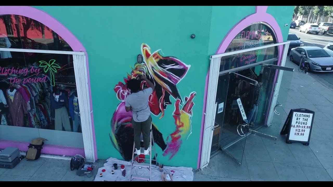 Michael Jackson Mural on Melrose Avenue by Hashim Lafond - YouTube