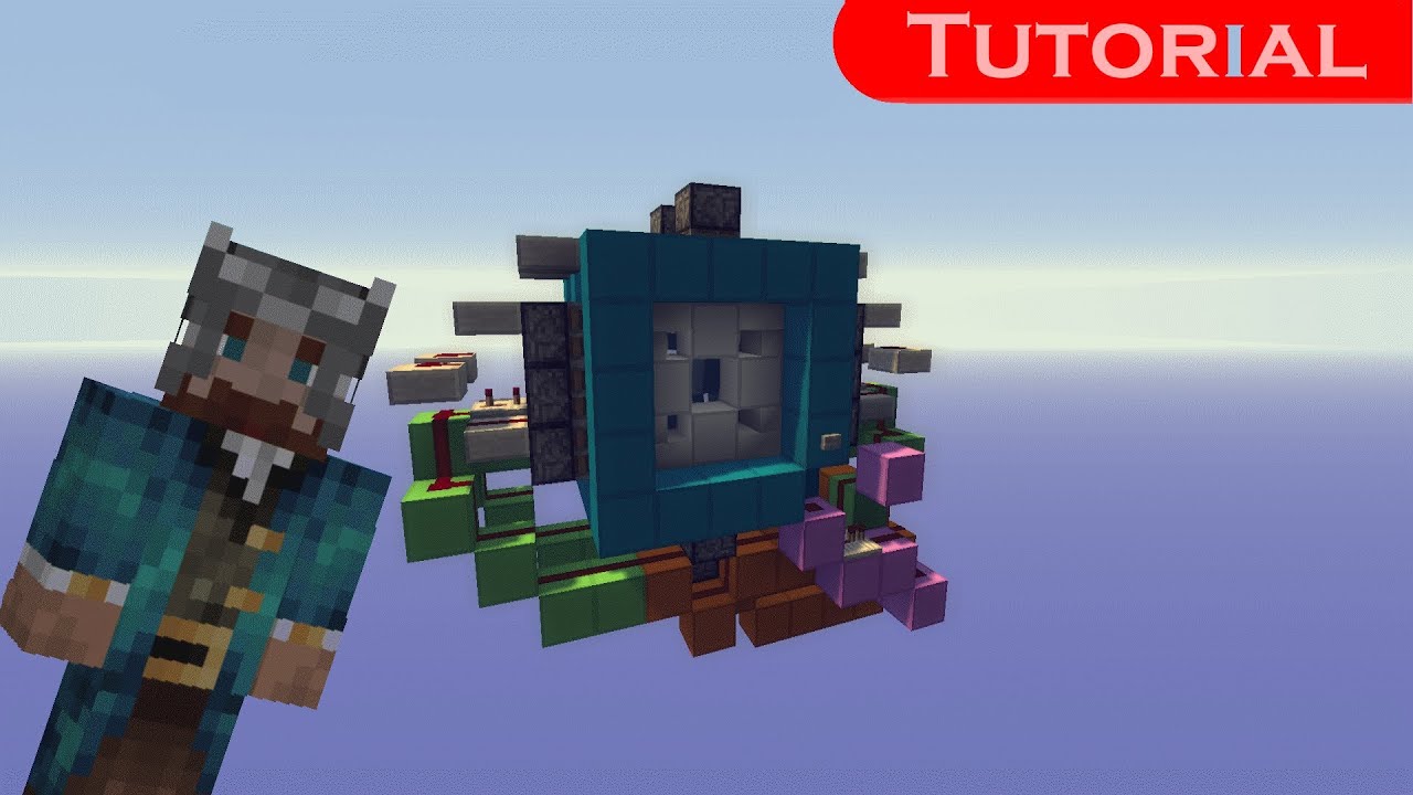 Minecraft 3x3 water piston door tutorial - YouTube