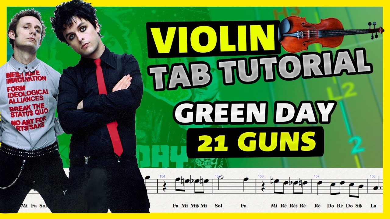 Green Day - 21 Guns Violin Tutorial / Tab Tutorial / Sheet Music for ...