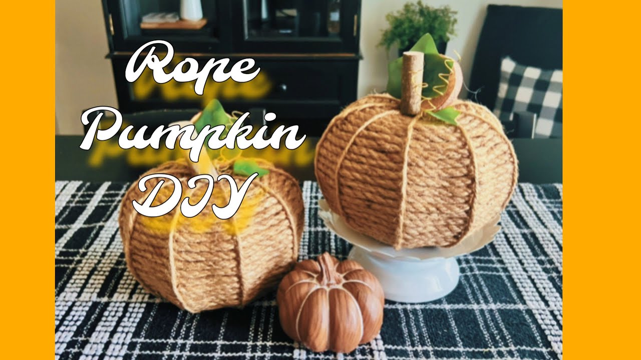 Rope pumpkins diy - YouTube