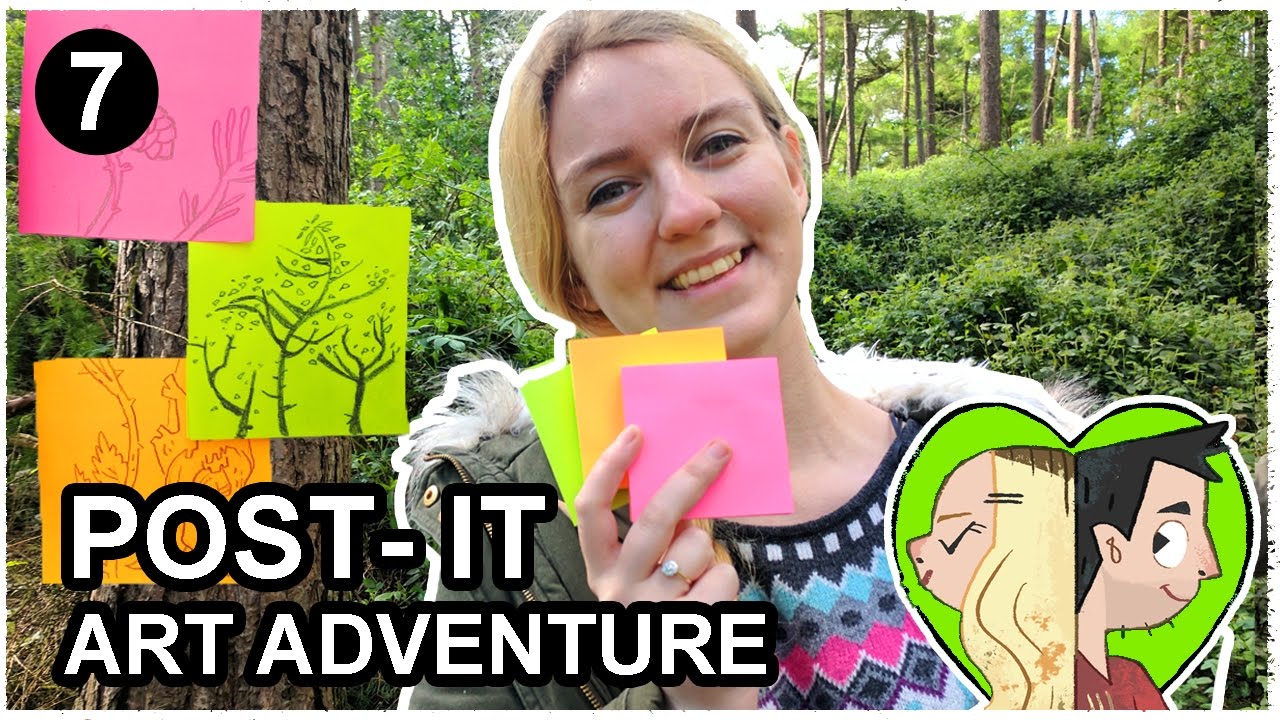 We Made Art on Post-It Notes in a Forest?! 🌲📒 - YouTube