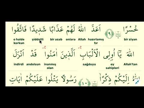 cüz 28 sayfa 558-talak suresi kelime meal kelime manası açıklama tefsir kuranı anlamak.mustafa muş