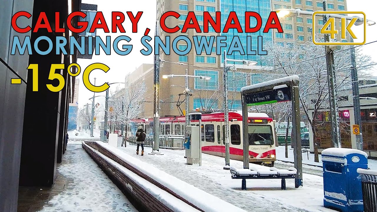 -15°C SNOWFALL and EXTREME COLD in CALGARY ALBERTA CANADA - YouTube