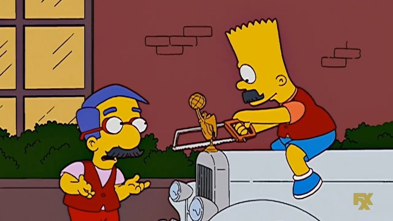 Bart And Milhouse Stealing The Hood ornament [The Simpsons] - YouTube