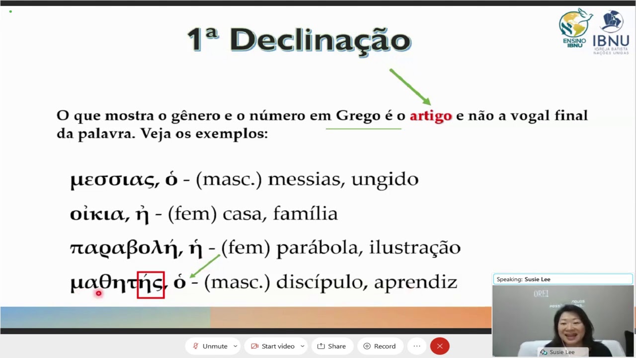 Grego Bíblico - Aula 4 | Dilean Melo | Susie Lee | IBNU - YouTube