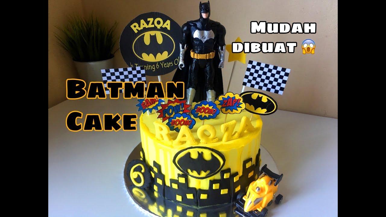 Tutorial Cake Batman | Cara mudah membuat kue anak || Batman cake - YouTube